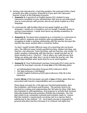 D092 Task 1 - Task 1 - A. An equitable challenge that could arise while ...