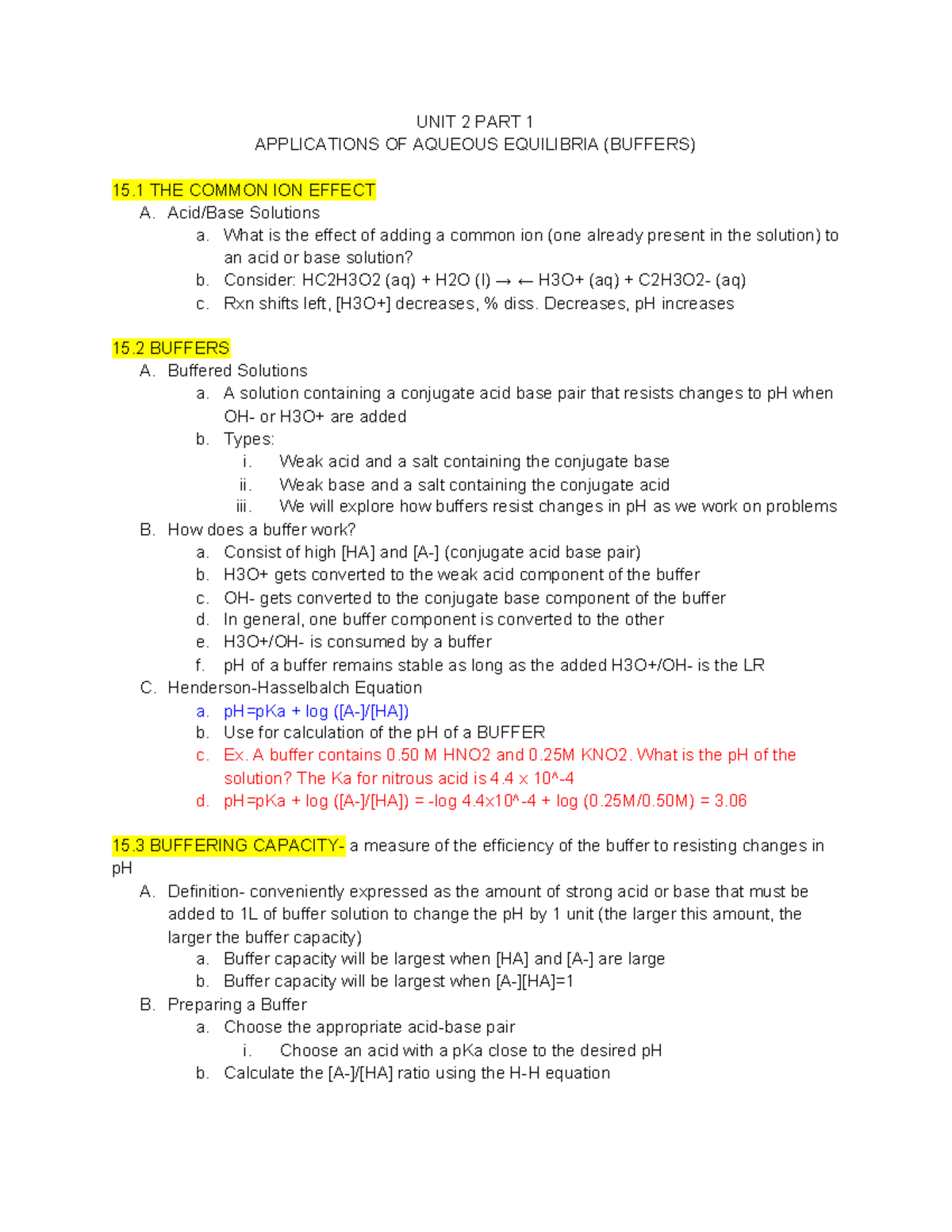 Week 5 and 6 Notes, Chem 1B - UNIT 2 PART 1 APPLICATIONS OF AQUEOUS ...