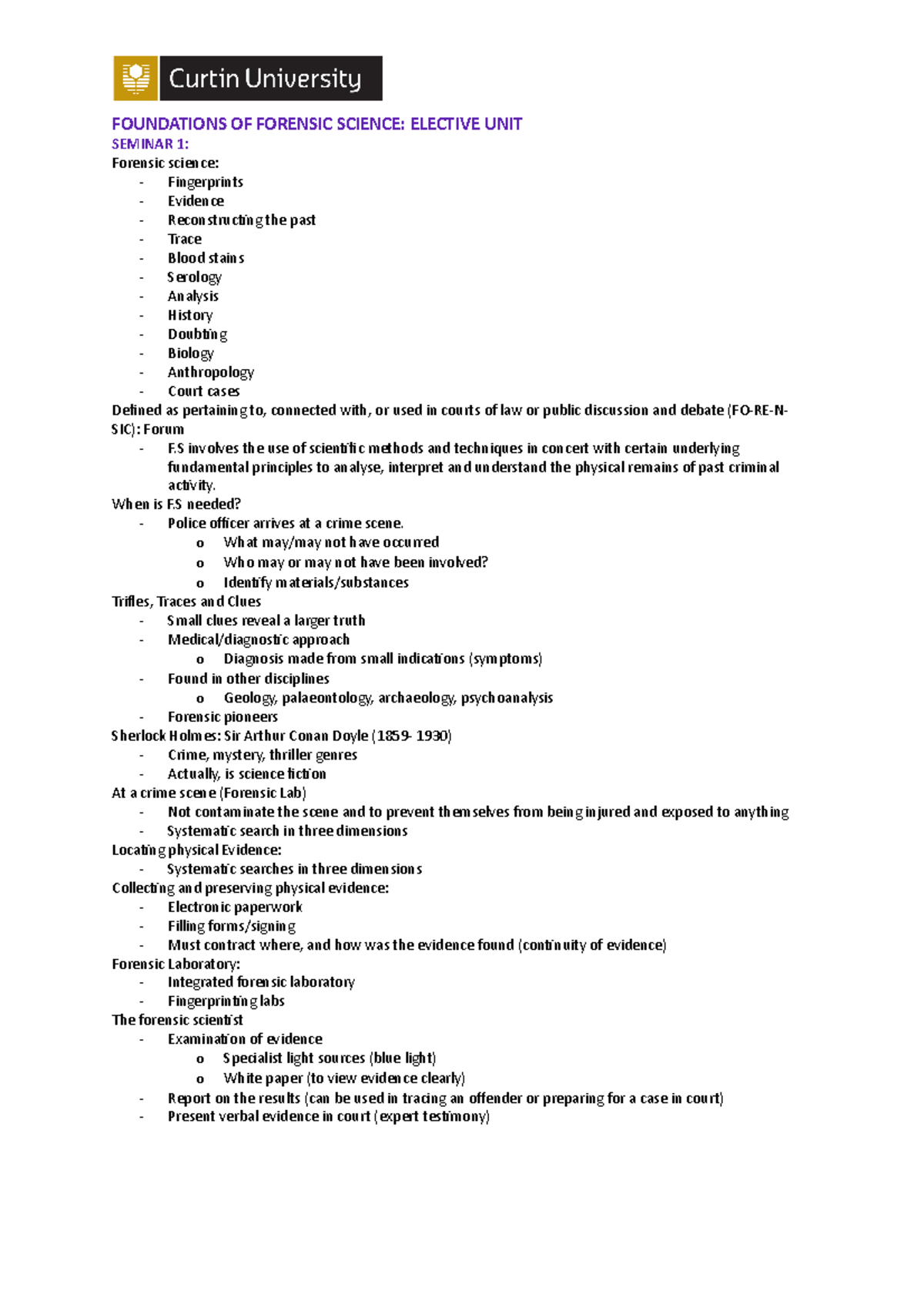 Foundations OF Forensic Science - FOUNDATIONS OF FORENSIC SCIENCE ...