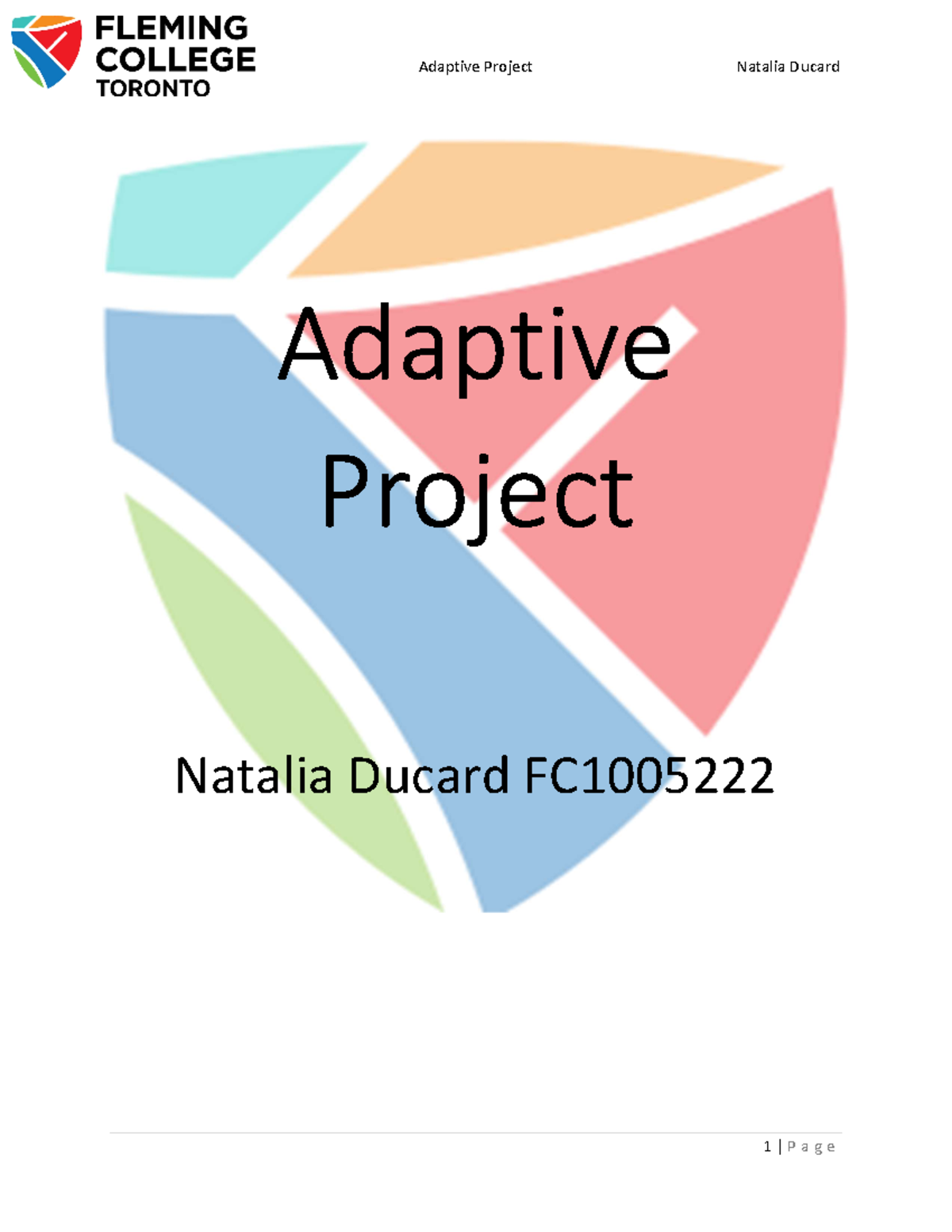 Class activity Adaptive project - Adaptive Project Natalia Ducard 1 | P ...