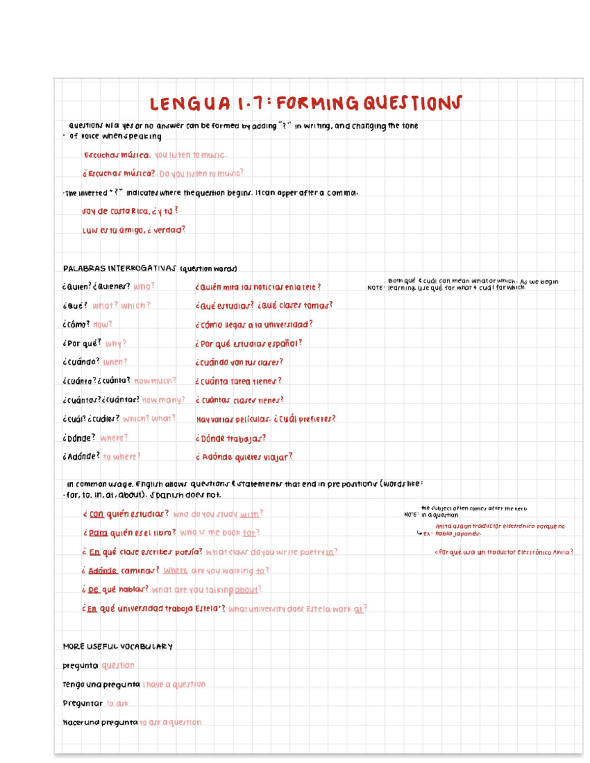 Forming Questions - SPAN 101 - Studocu