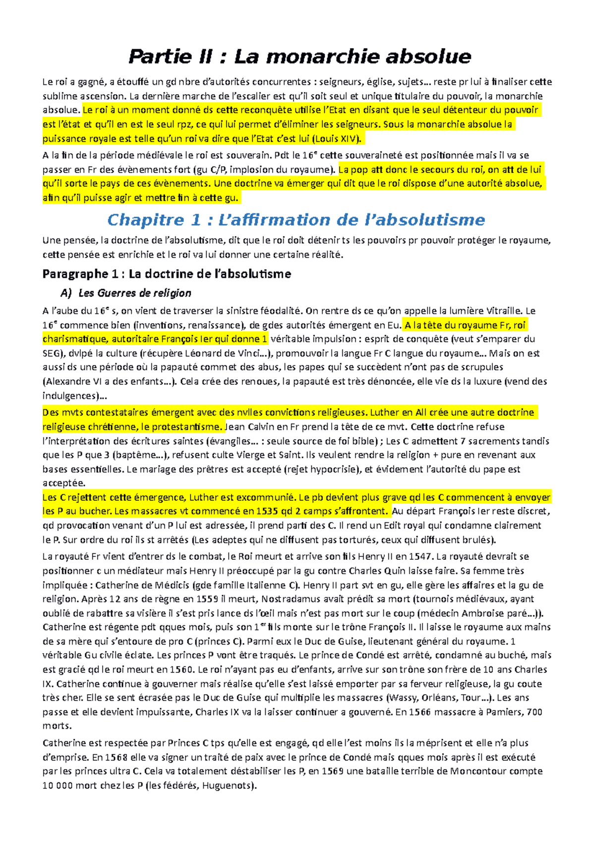 Partie II La monarchie absolue - .. reste pr lui à finaliser cette ...