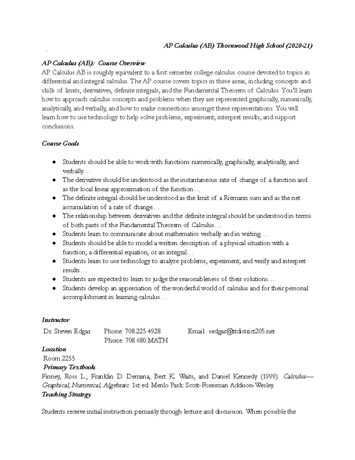 AP Calculus AB Syllabus 2020 21 AP Calculus AB Thornwood High ap-calculus-ab-syllabus-2020-21-ap-calculus-ab-thornwood-high