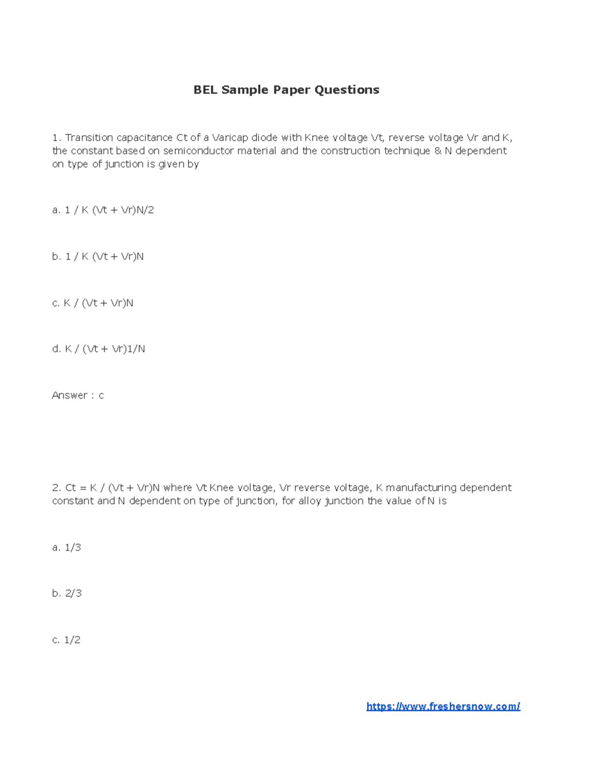 BEL-Sample-Paper - NOTES - BEL Sample Paper Questions Transition ...