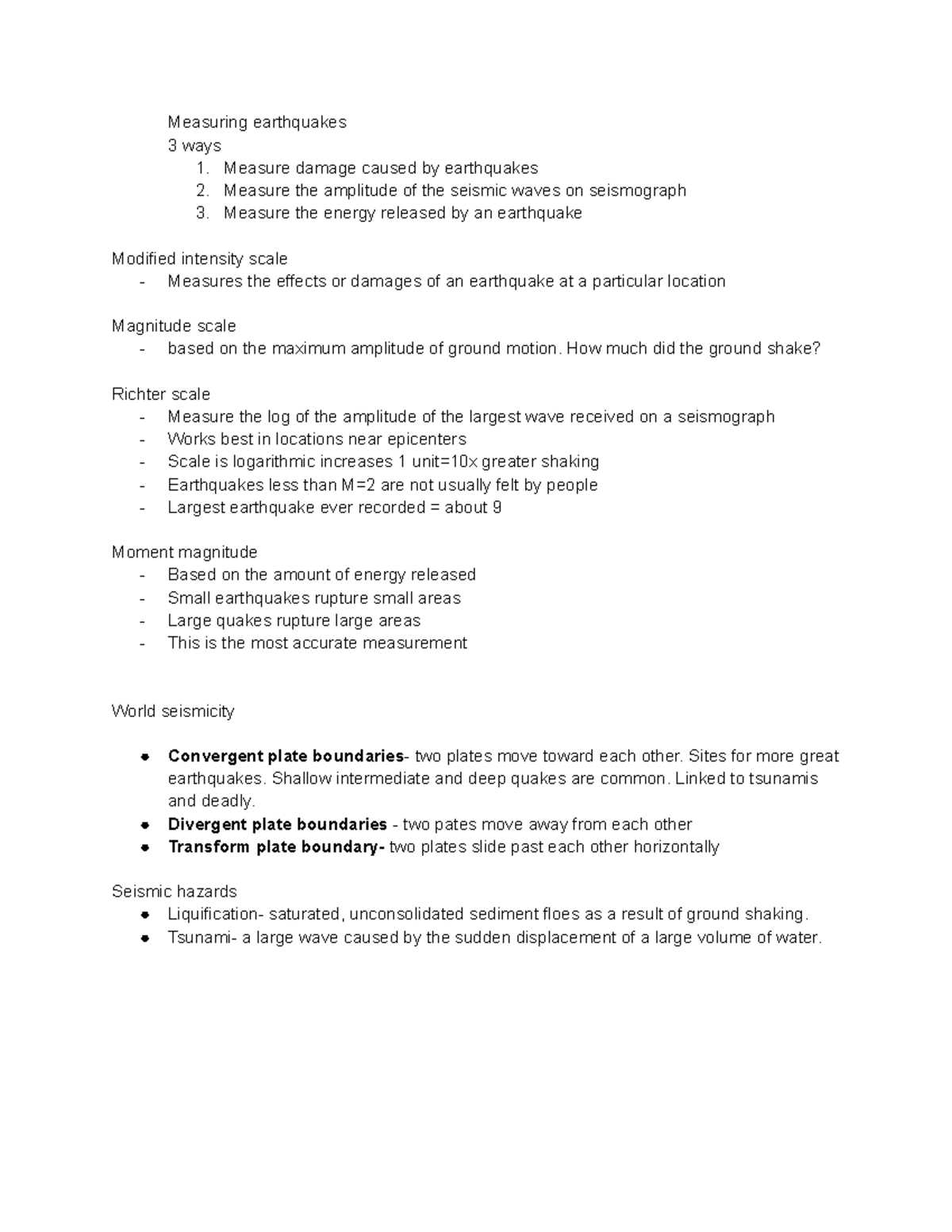 Planet earth 4 - Measuring earthquakes 3 ways 1. Measure damage caused ...