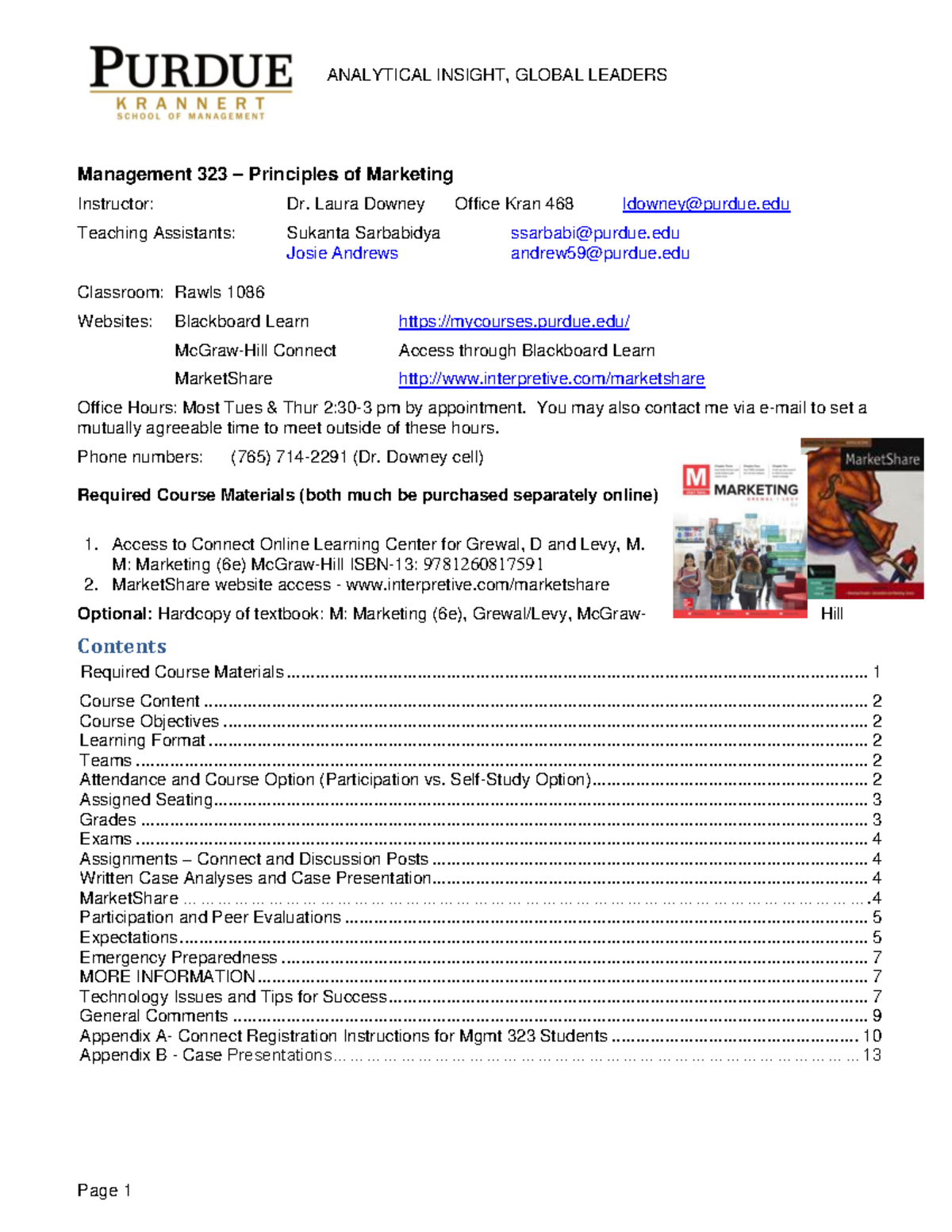 MGMT 323 Syllabus S19 - Warning: TT: undefined function: 32 ANALYTICAL INSIGHT, GLOBAL LEADERS ...
