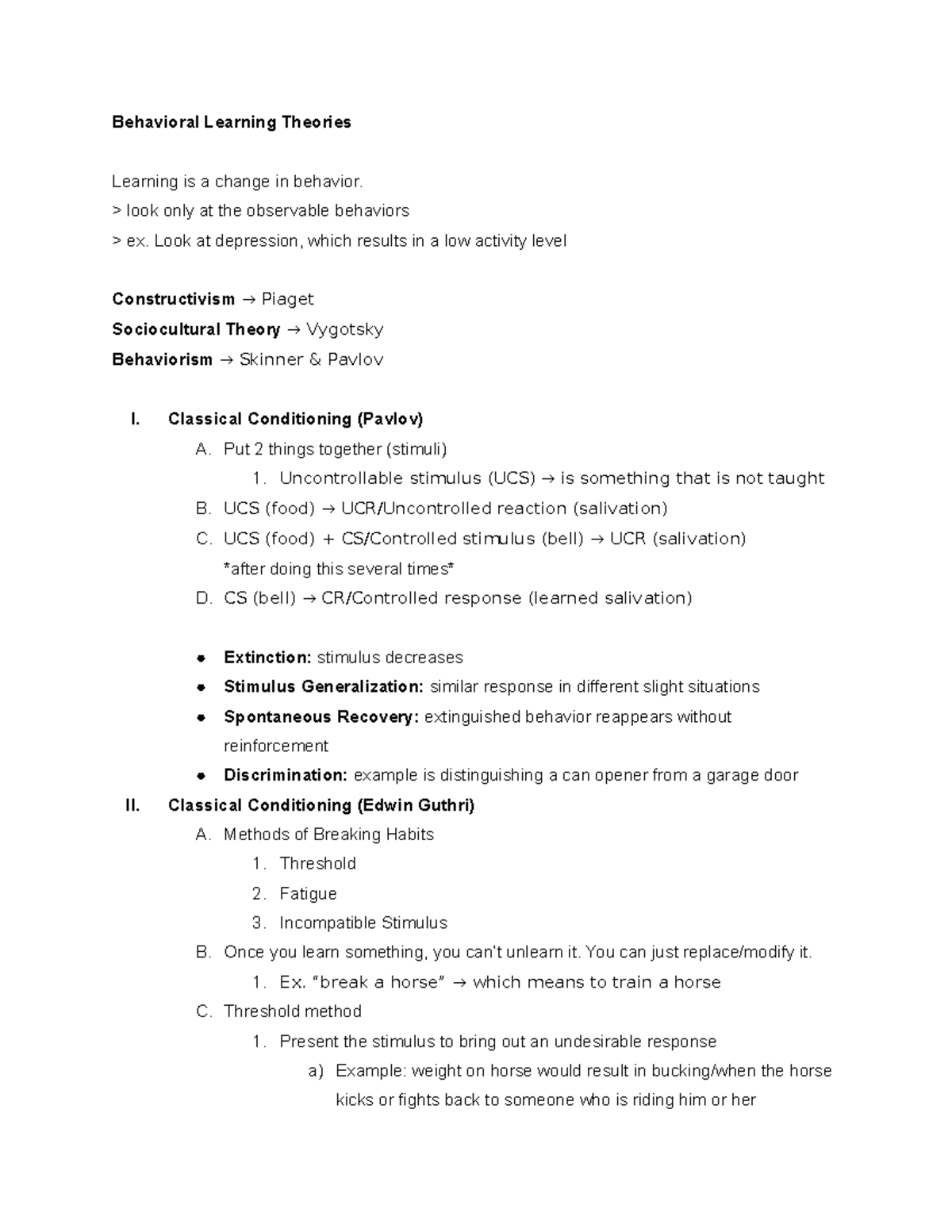 Chapter 7 - Behavioral Learning Theories - Behavioral Learning Theories ...