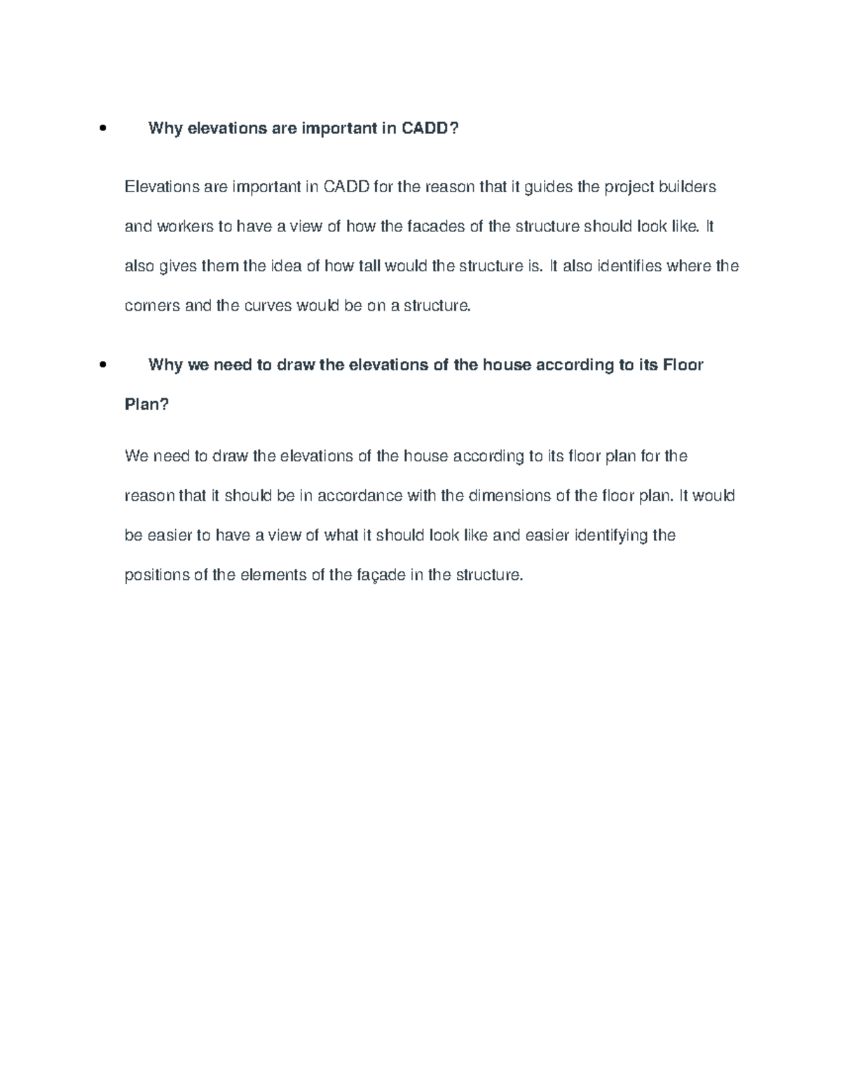 Elevations CADD - Computer - Aided Drafting - TIP - Studocu