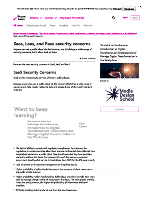 Saa S, Paa S and Iaa S What are all the security risks Arrow ECS NA ...