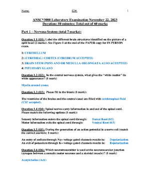 ANSC 3080 lab exam - lab exam - Name: ID#: 1 ANSC*3080 Laboratory ...