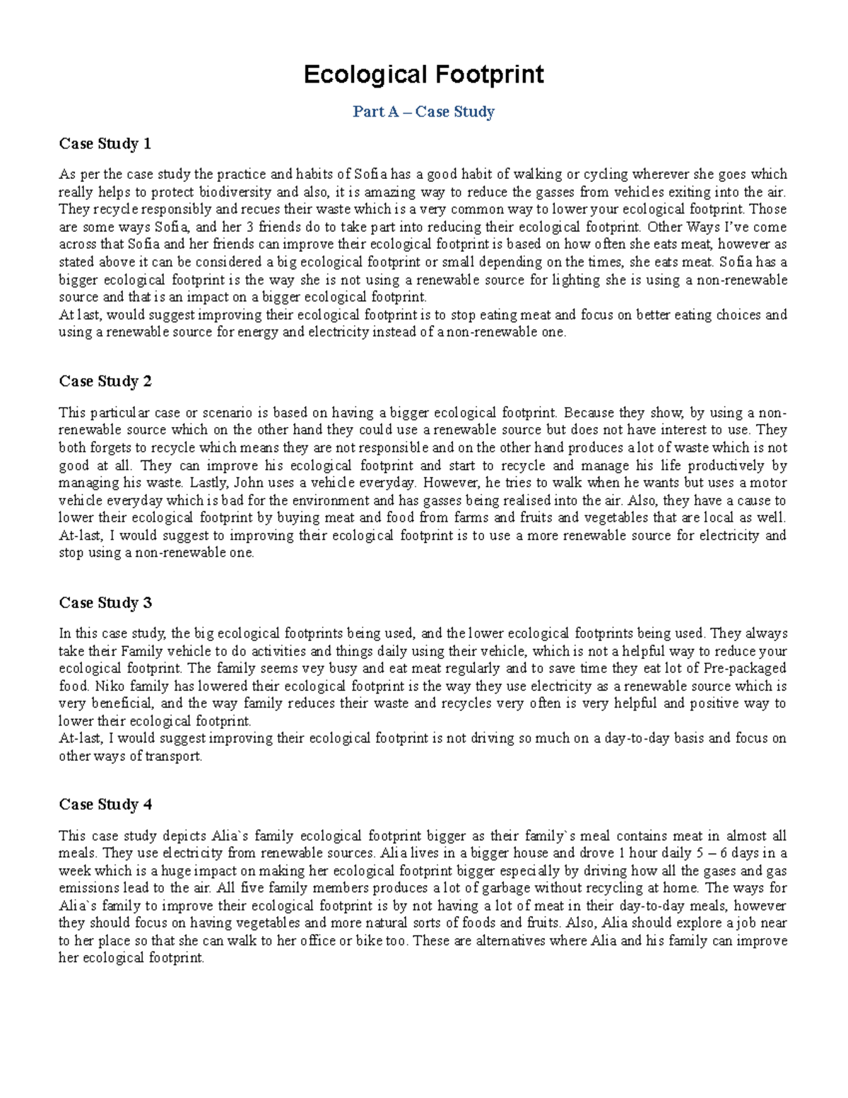 Assignment 3 - Ecological Footprint - Ecological Footprint Part A ...