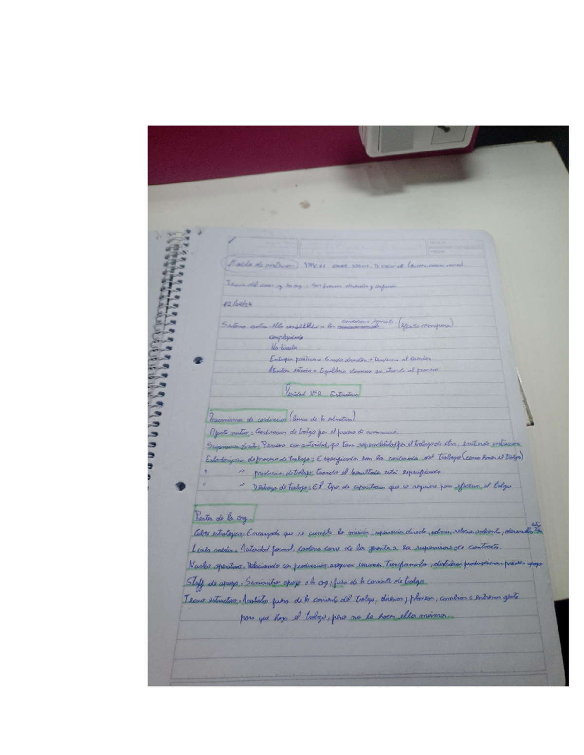 Apunte de clases u2 - Organización Y Estructuras - Studocu