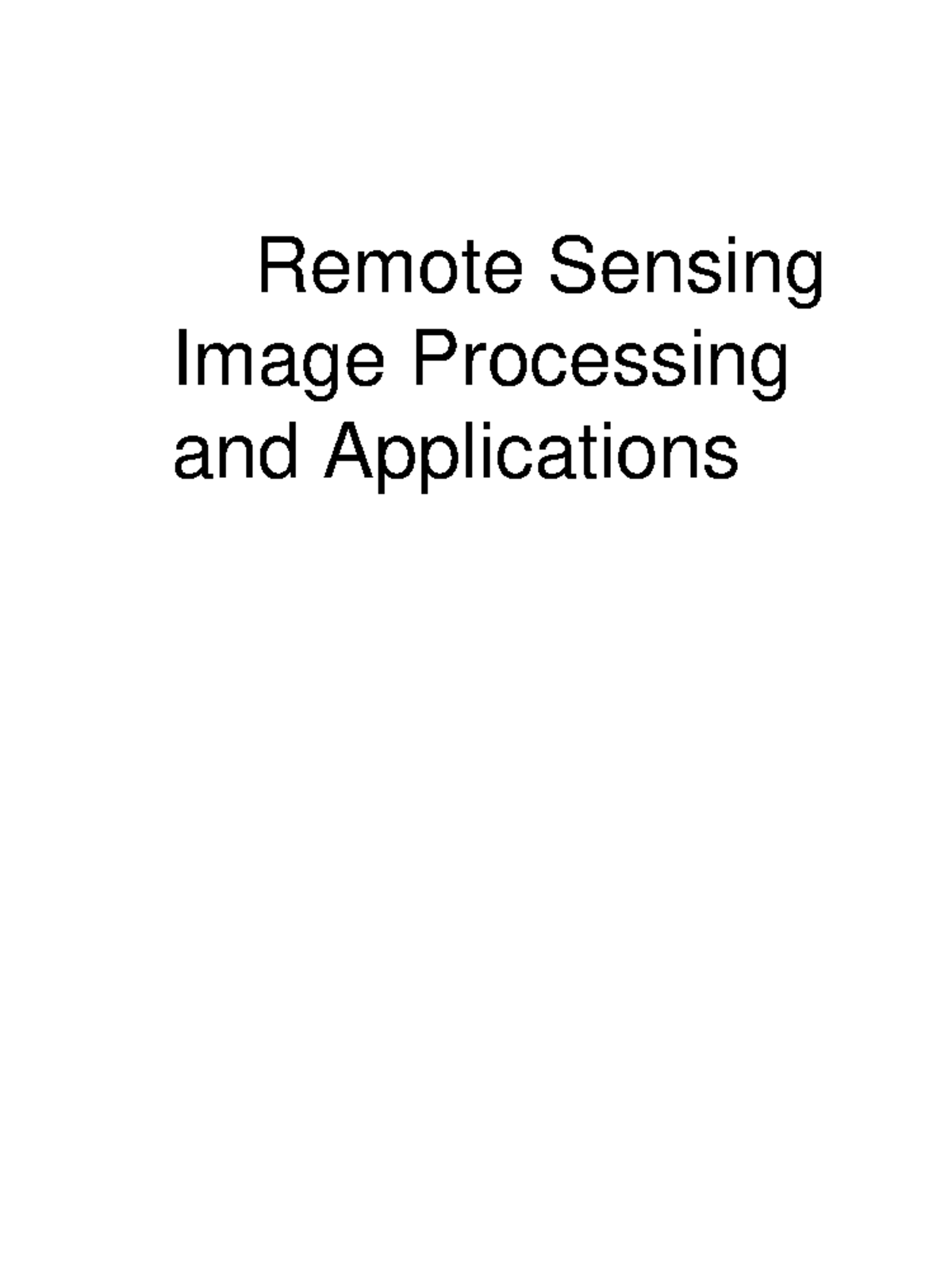 4.Image Processing-1-10 - Remote Sensing Image Processing and ...
