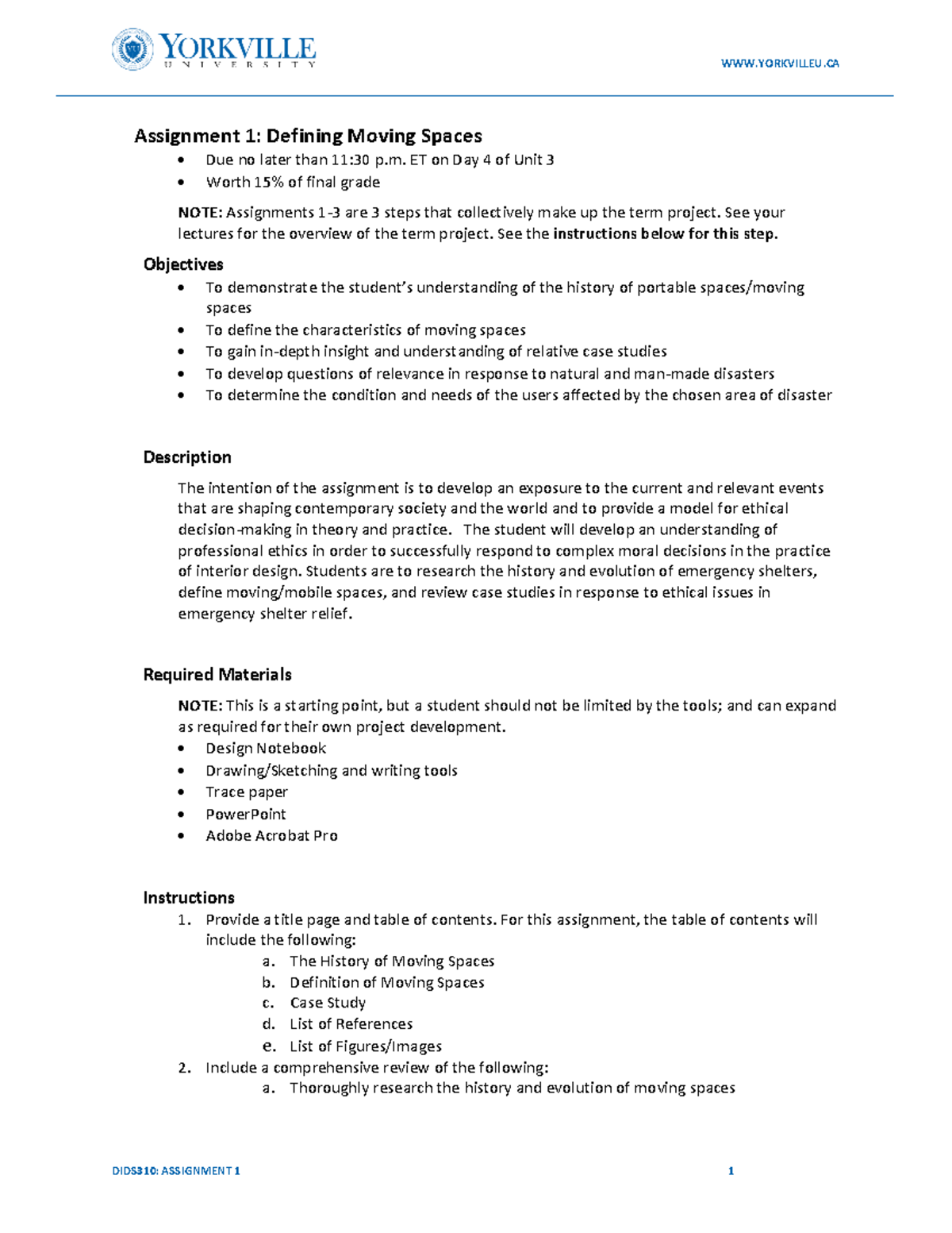 DIDS310 Assignment 01 - tyedytdgfdgfxc - WWW.YORKVILLEU DIDS310: ASSIGNMENT 1 1 Assignment 1 ...
