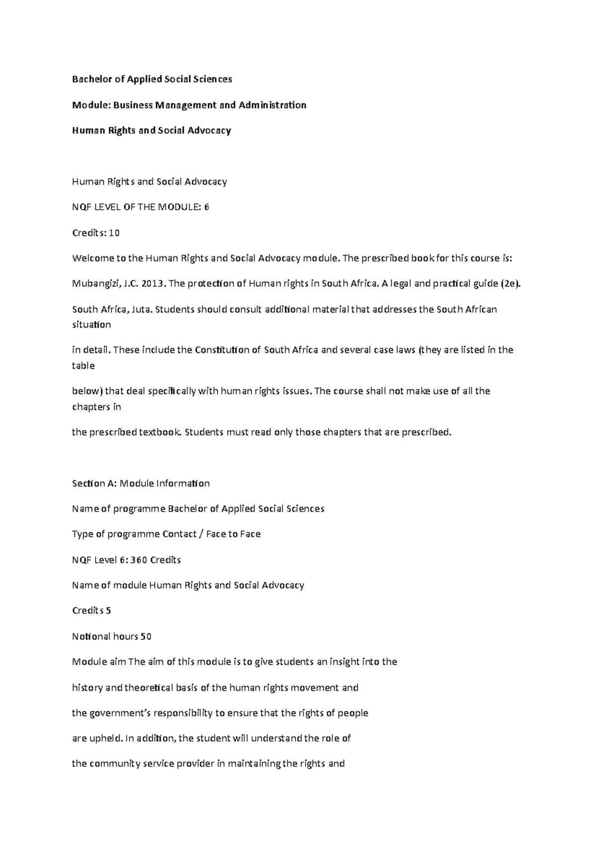 Guide 2 - Applied social science - Bachelor of Applied Social Sciences ...