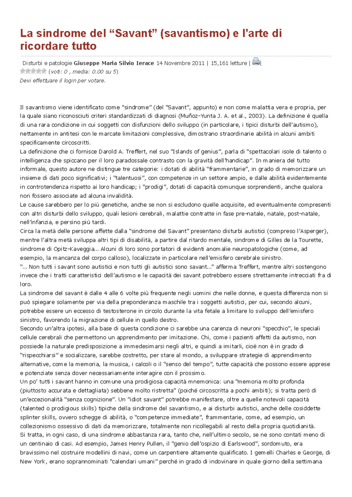 La sindrome del Savant savantismo e l ar - La sindrome del “Savant ...