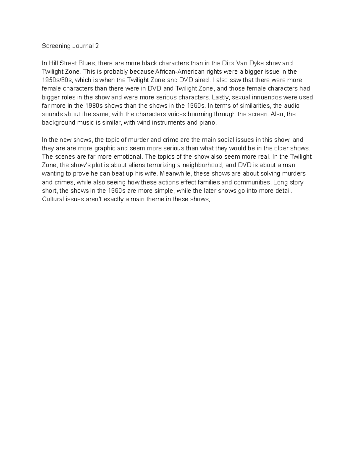 Screening Journal 2 TV - Screening Journal 2 In Hill Street Blues ...