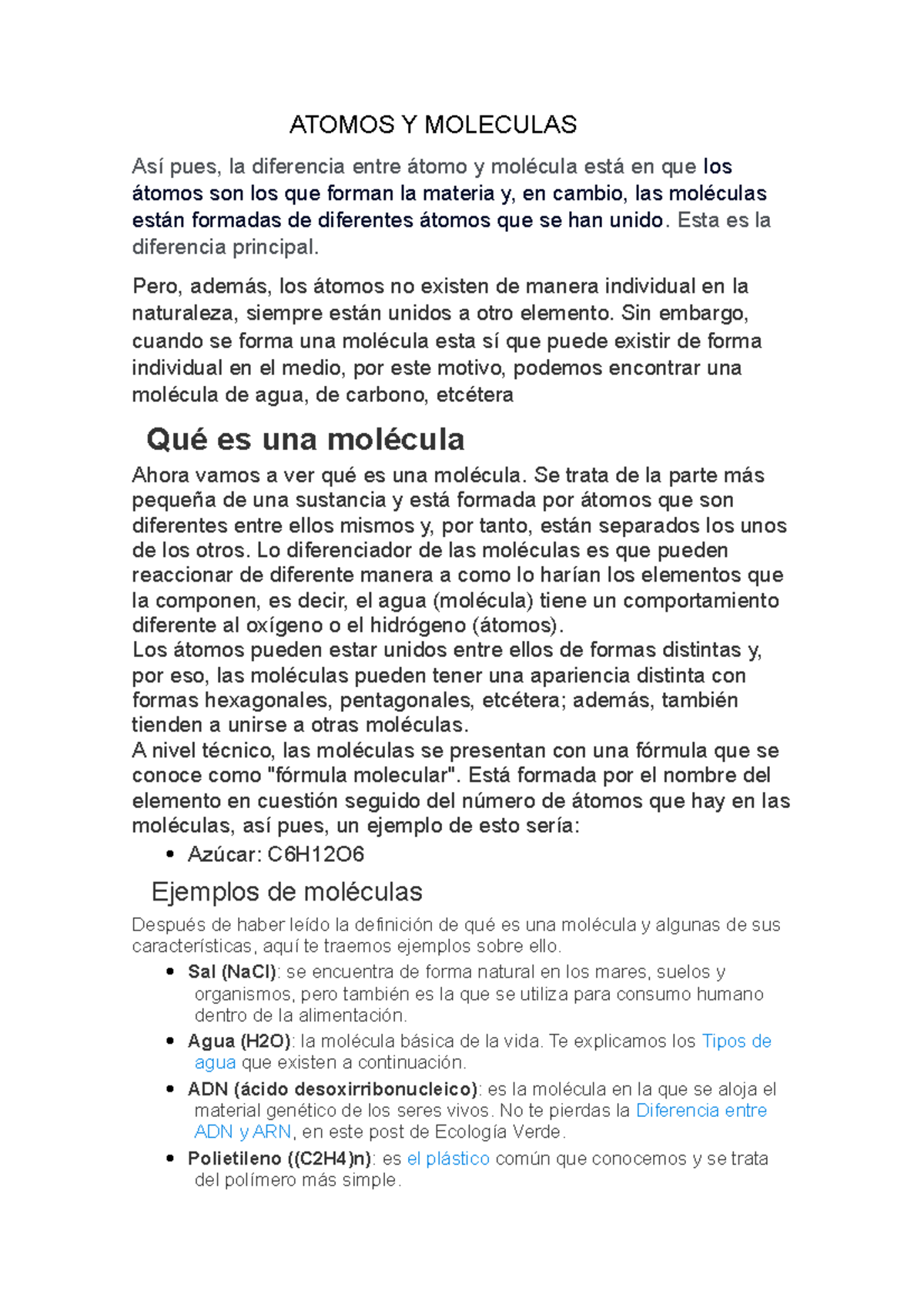 Atomos Y Moleculas - drtrtyiuiyruy - ATOMOS Y MOLECULAS Así pues, la ...