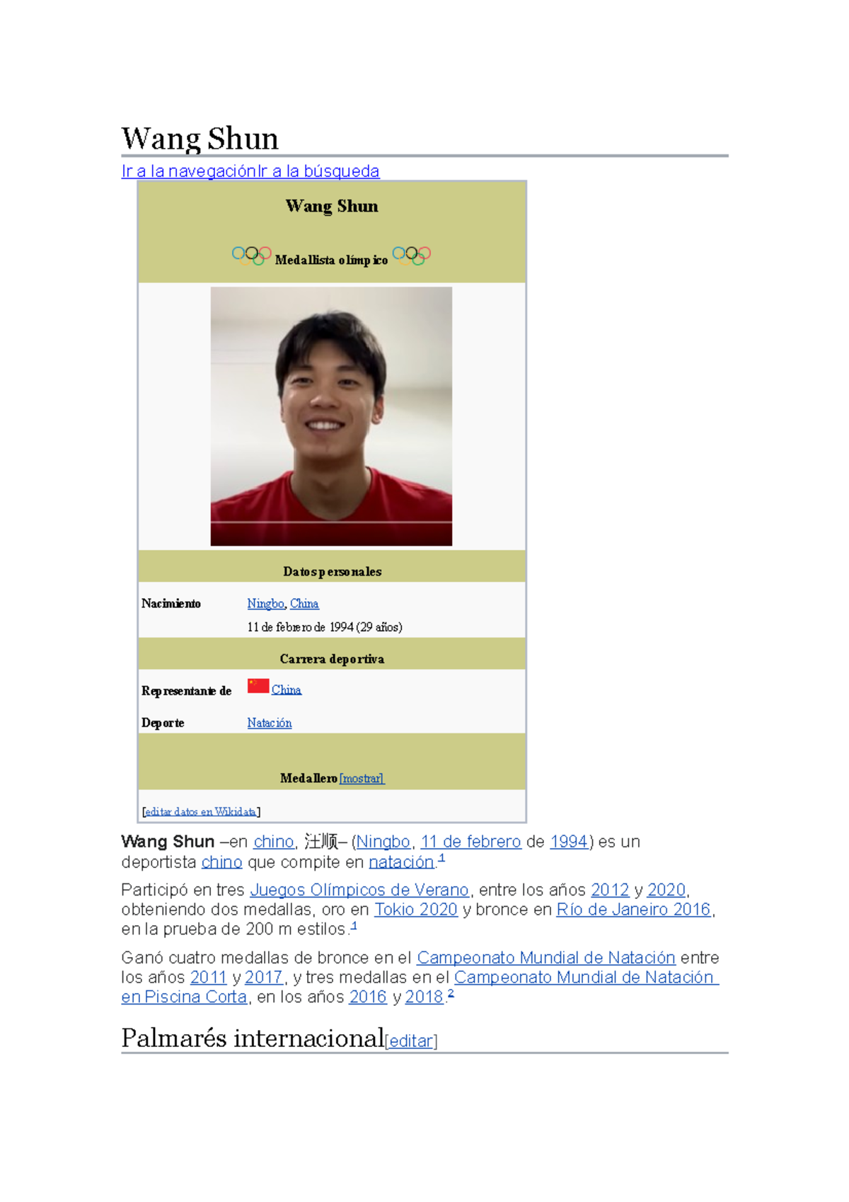 Wang Shun - Wang - Wang Shun Ir a la navegaciónIr a la búsqueda Wang Shun Medallista olímpico ...