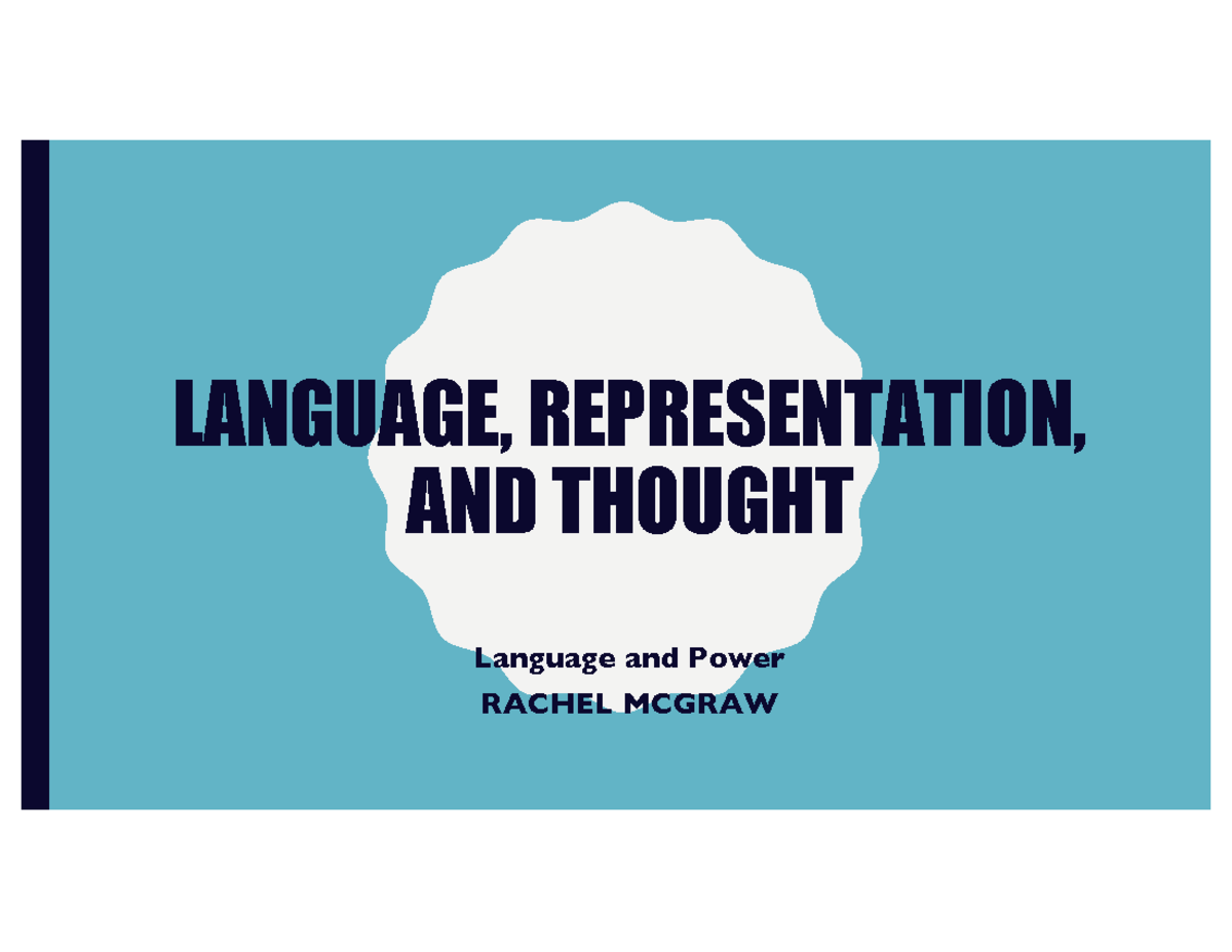 2 Language, representation, and thought - LANGUAGE, REPRESENTATION, AND ...