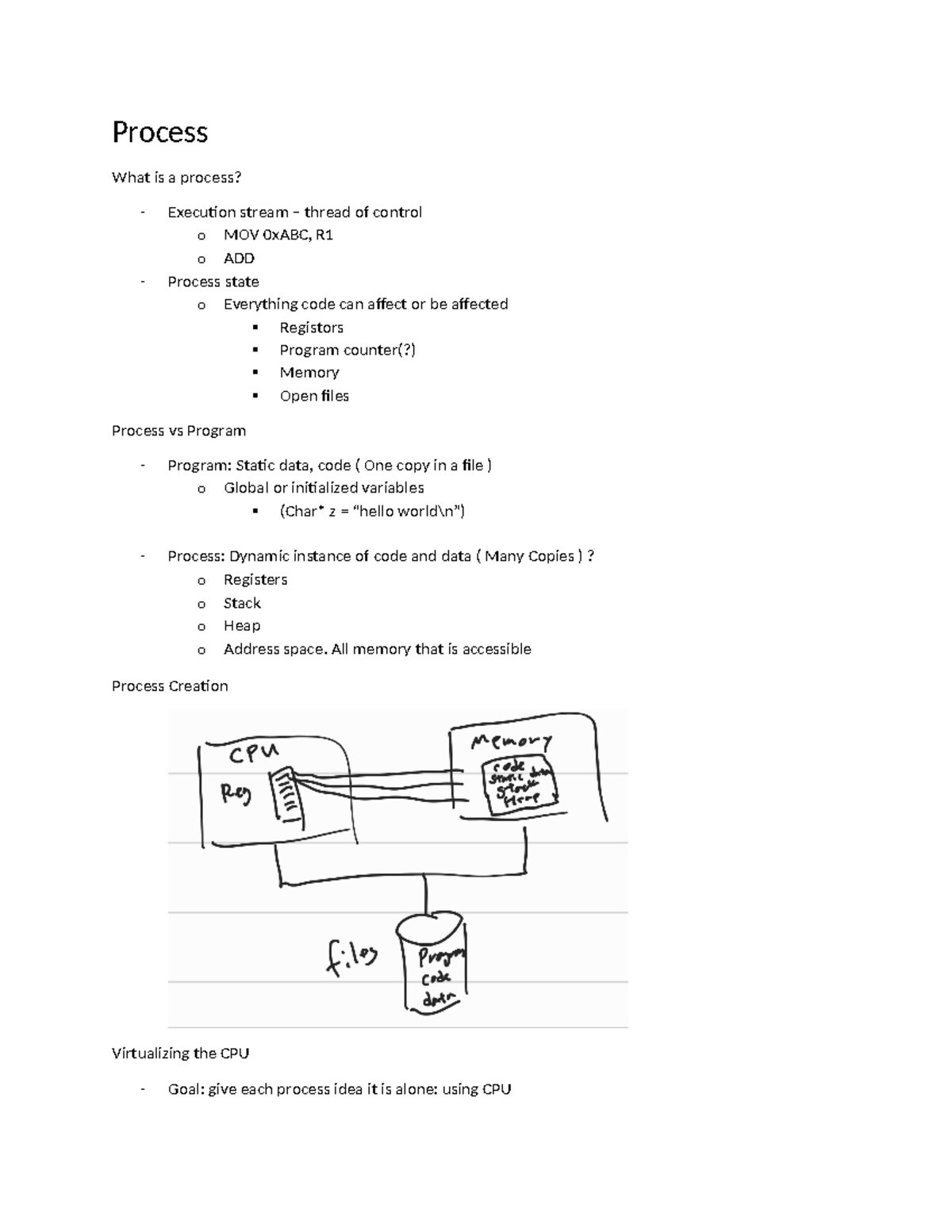 Week 01-2 - Process What is a process? - Execution stream – thread of ...
