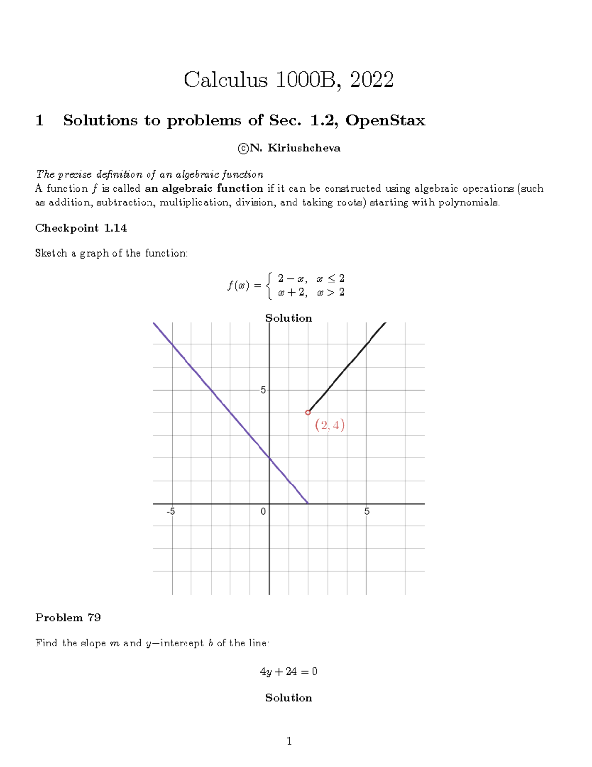 Sec1-2-problems - N. Kiriushcheva - Calculus 1000B, 2022 1 Solutions to ...