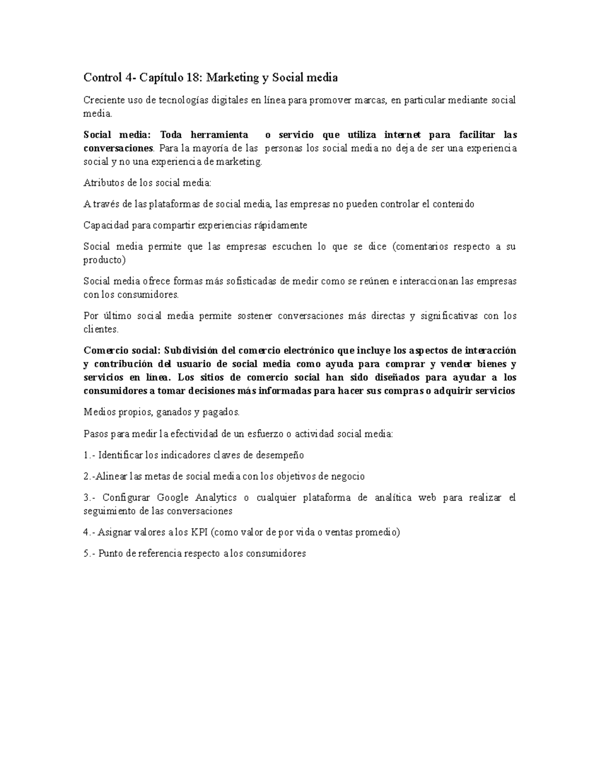 Control 4 resumen mktg II - Control 4- Capítulo 18: Marketing y Social ...