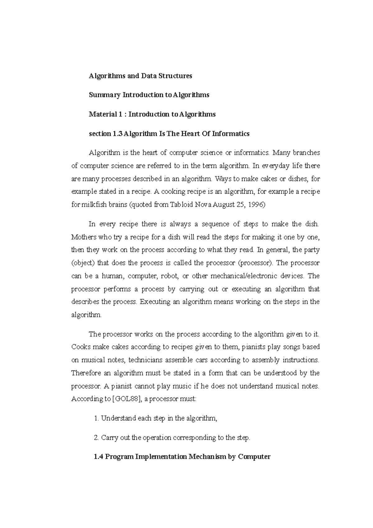 Program Implementation Mechanism by Computer - Algorithms and Data ...