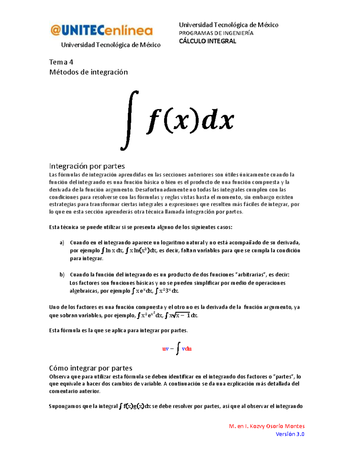TEMA 4 Proceso para solución de integrales compuestas 1.- - Studocu