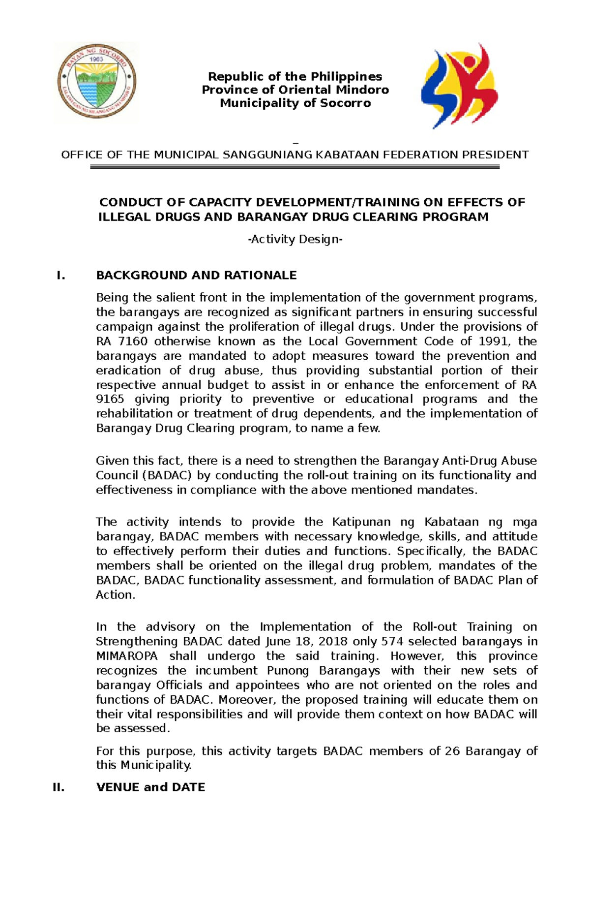 SK Design - awareness on ill effect on drugs - Republic of the ...