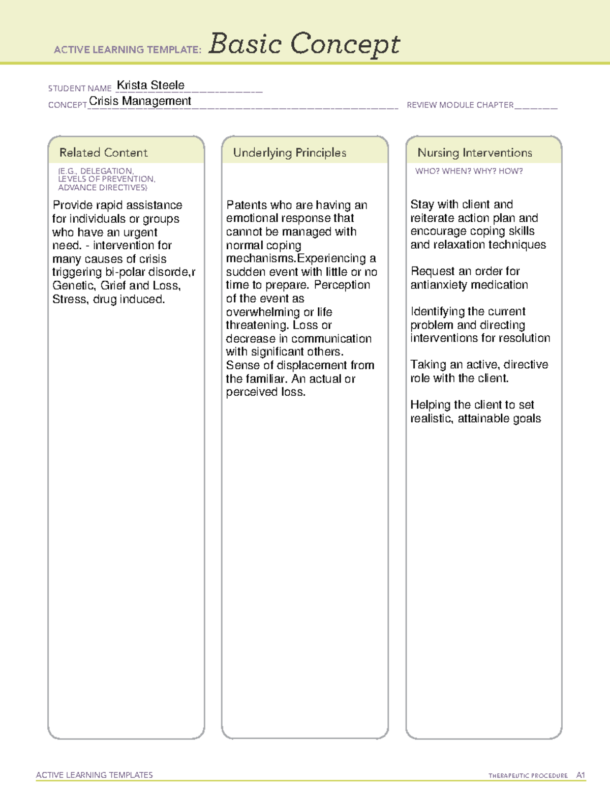 Ati Coping Mechanism Ati Basic Concept Active Learning Templates Vrogue
