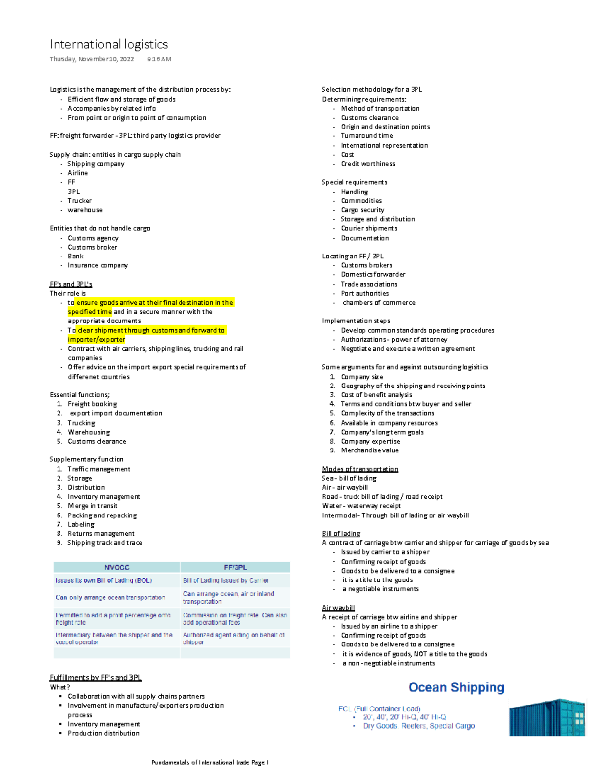 International logistics - Logistics is the management of the ...