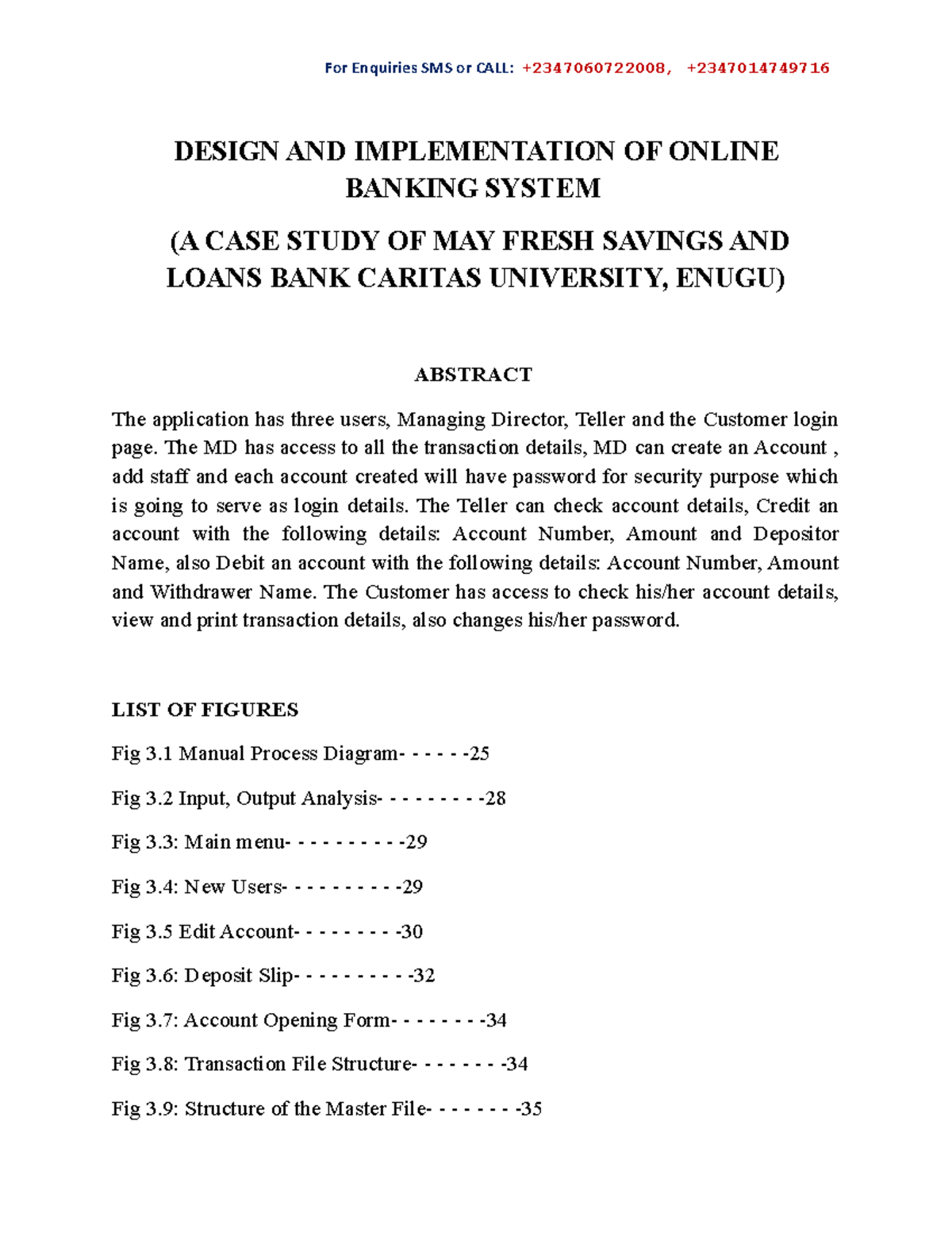 Design AND Implementation OF Online BANK - DESIGN AND IMPLEMENTATION OF ...