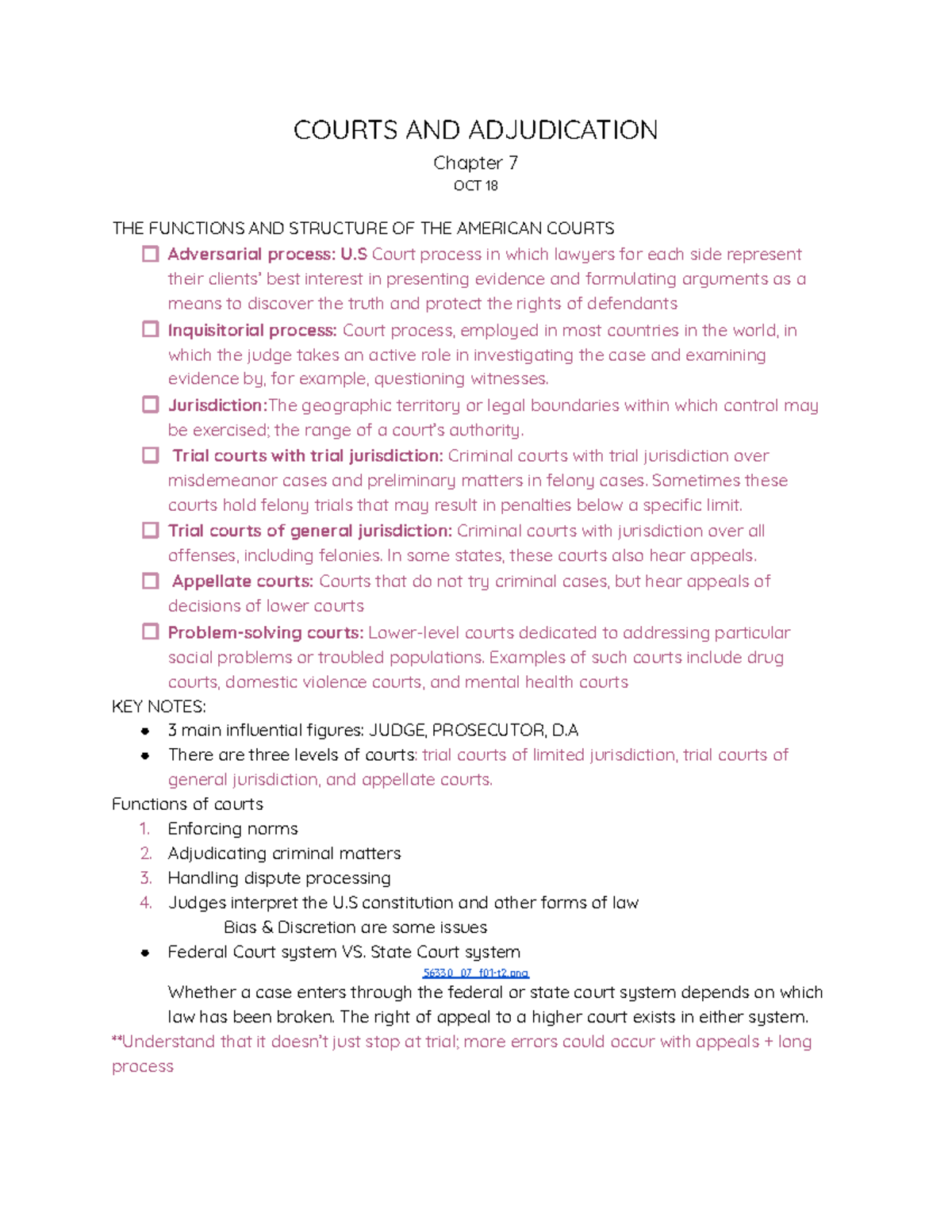 CHP7 Courts and Adjudication - COURTS AND ADJUDICATION Chapter 7 OCT 18 ...