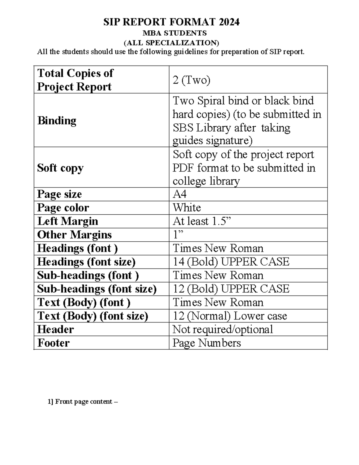 3-SIP- Project Report Format 2024 - SIP REPORT FORMAT 2024 MBA STUDENTS (ALL SPECIALIZATION) All ...