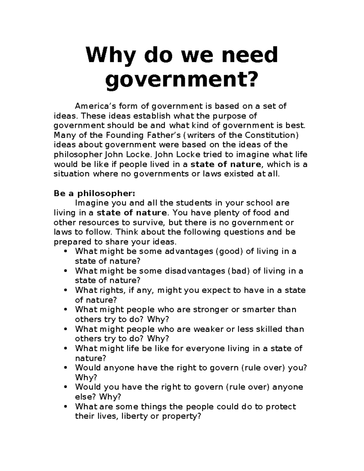 Why do we need government discussion - Why do we need government ...