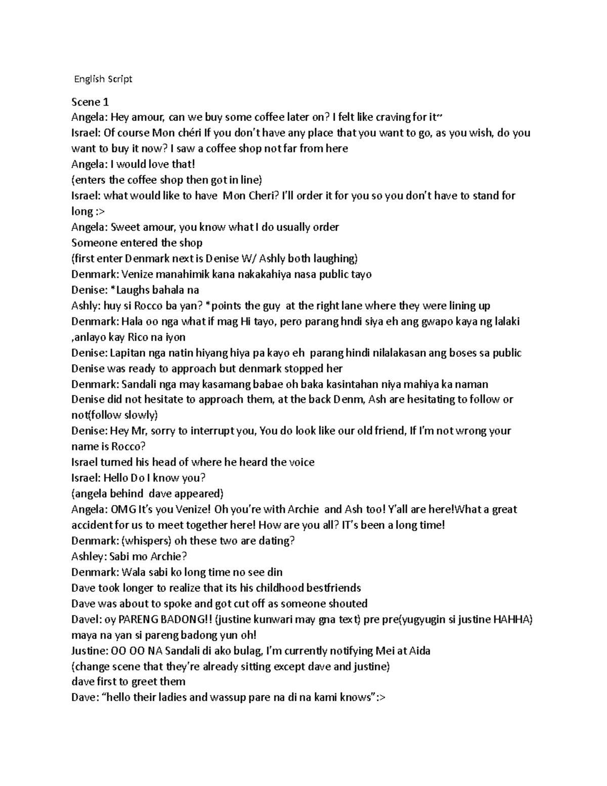 Script-2 - j,gvtdrsdrtsresersesesesese - English Script Scene 1 Angela ...