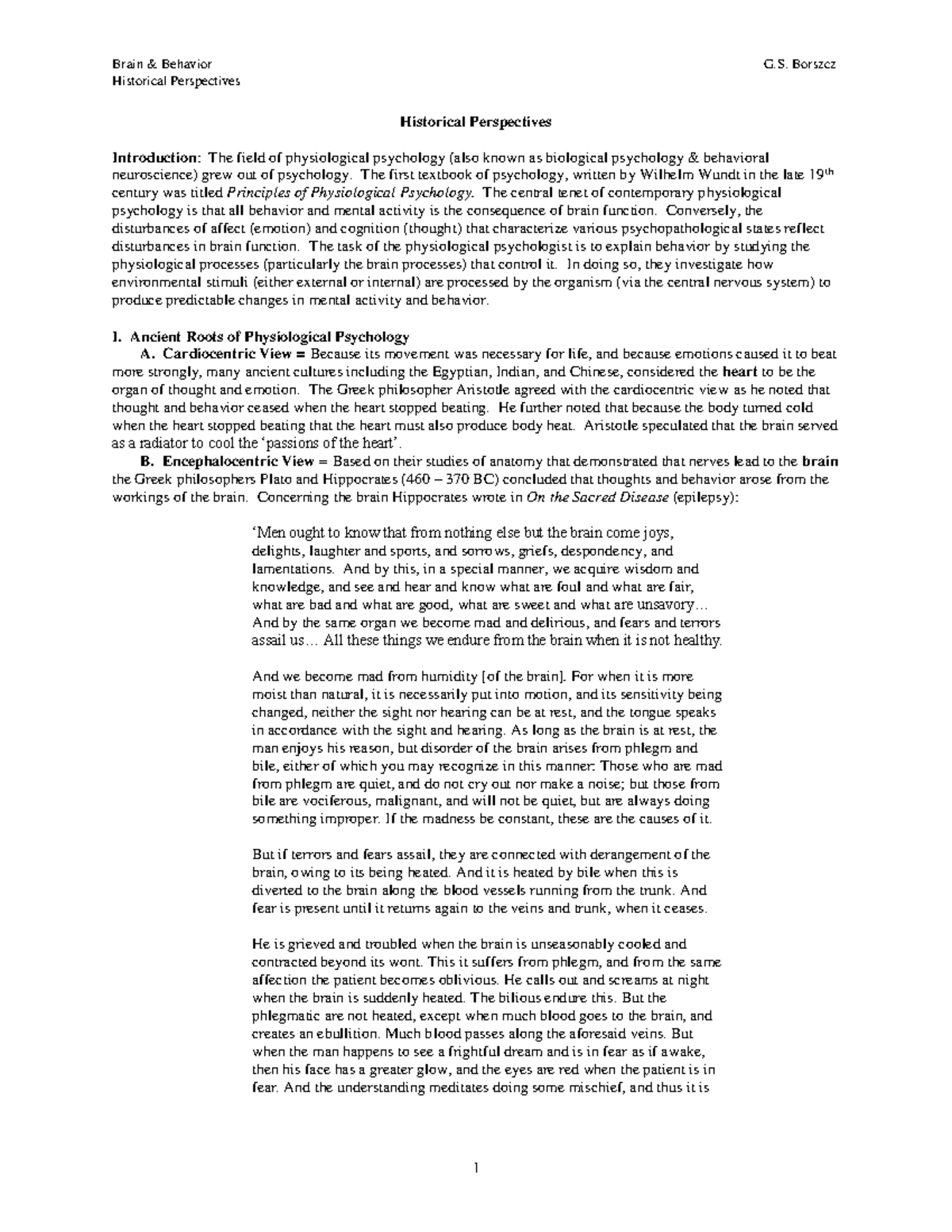 3120 Historical - Lectures - Historical Perspectives Historical ...