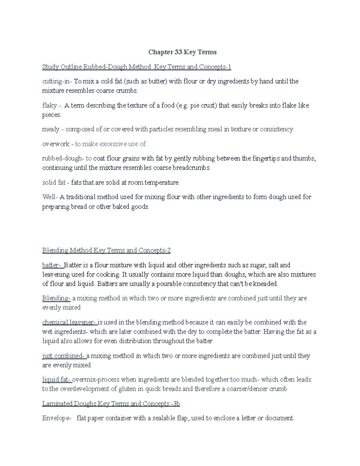Chapter 33 Key Terms - Chapter 33 Key Terms Study Outline Rubbed-Dough ...
