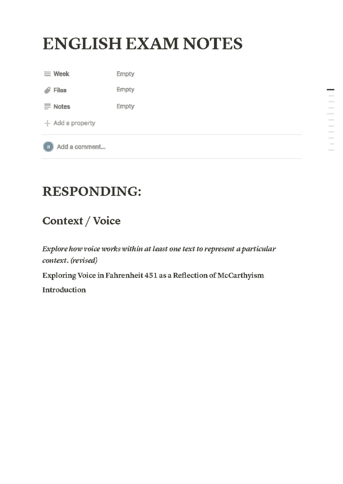 English EXAM Notes - essays for responding and composing section ...