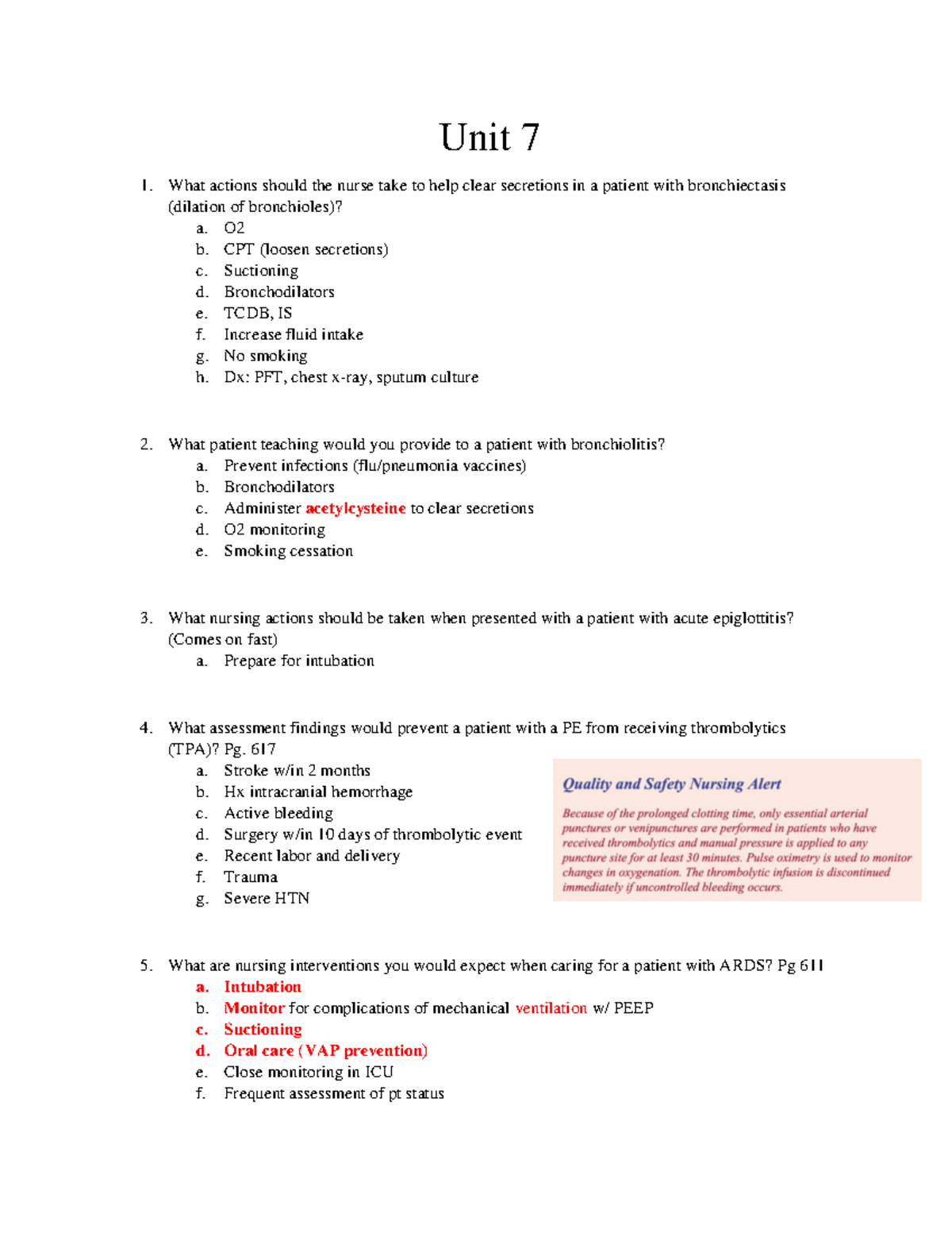 Unit 7 guided question - 3800 unit 7 - Unit 7 What actions should the ...