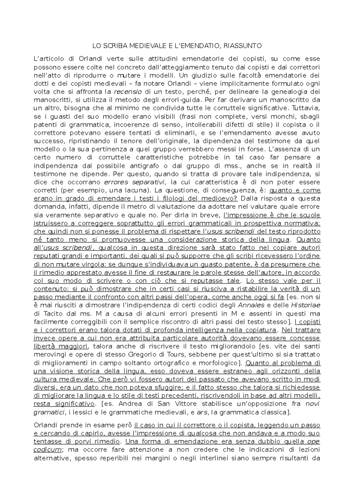 Orlandi Scribi ED Emendatio - LO SCRIBA MEDIEVALE E L’EMENDATIO ...