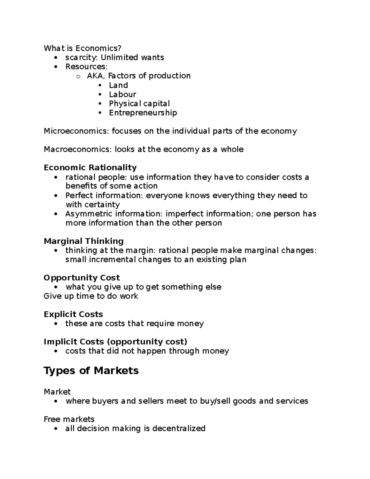 Micro Week 1 - 1BA3 Commerce - What is Economics? scarcity: Unlimited ...