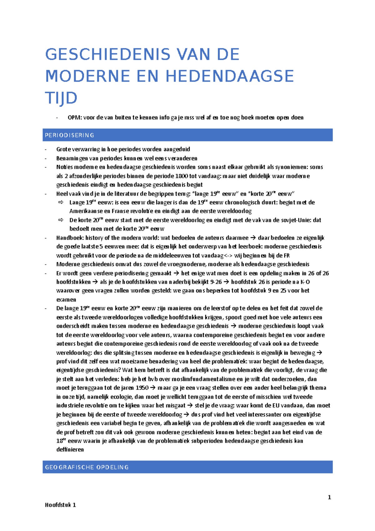 1. Inleiding en de Franse revoltutie - GESCHIEDENIS VAN DE MODERNE EN ...