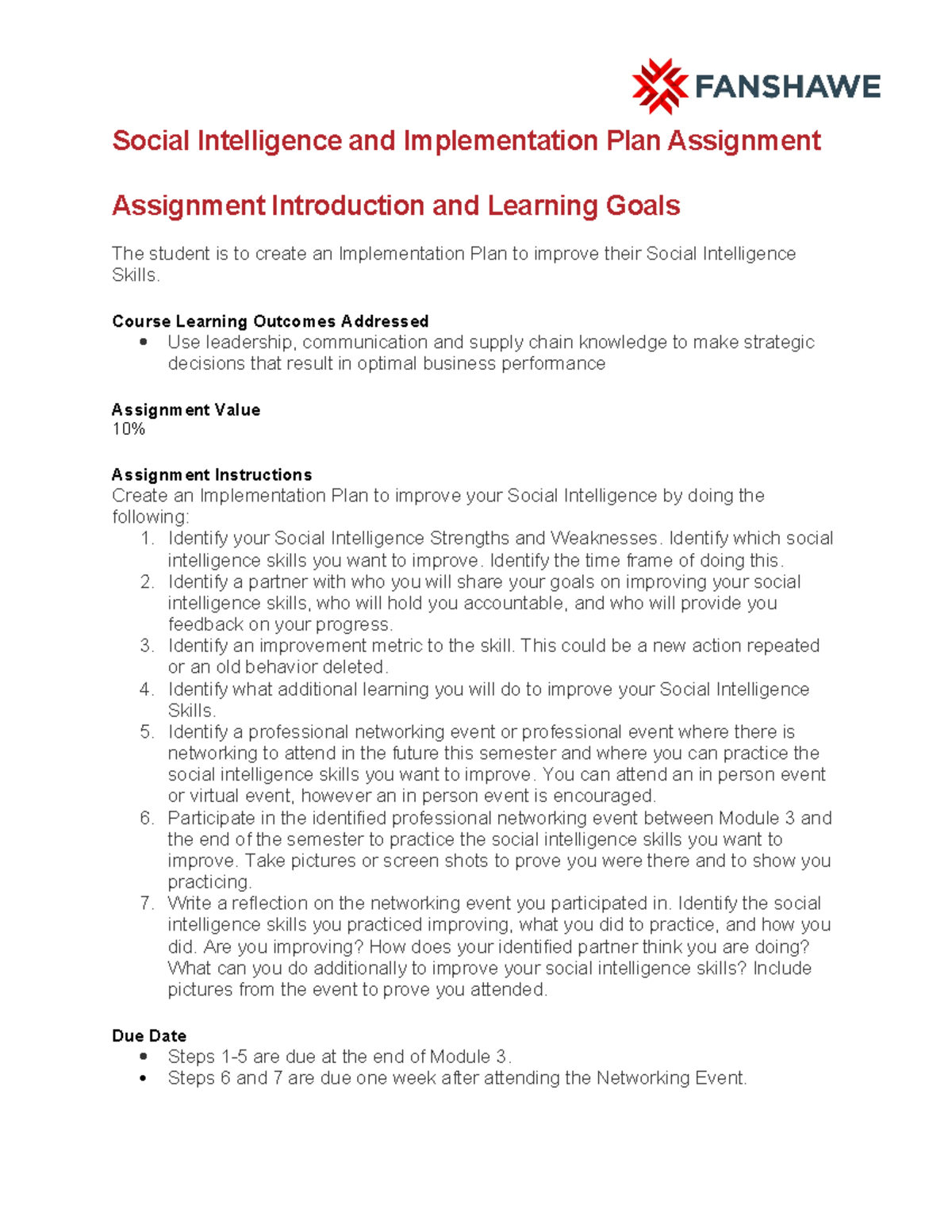 Social Intelligence and Implementation Skills Assignment - Social Intelligence and ...