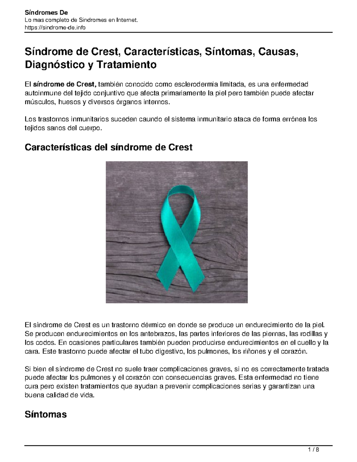 Crest - Lo mas completo de Sindromes en Internet. sindrome-de Síndrome ...