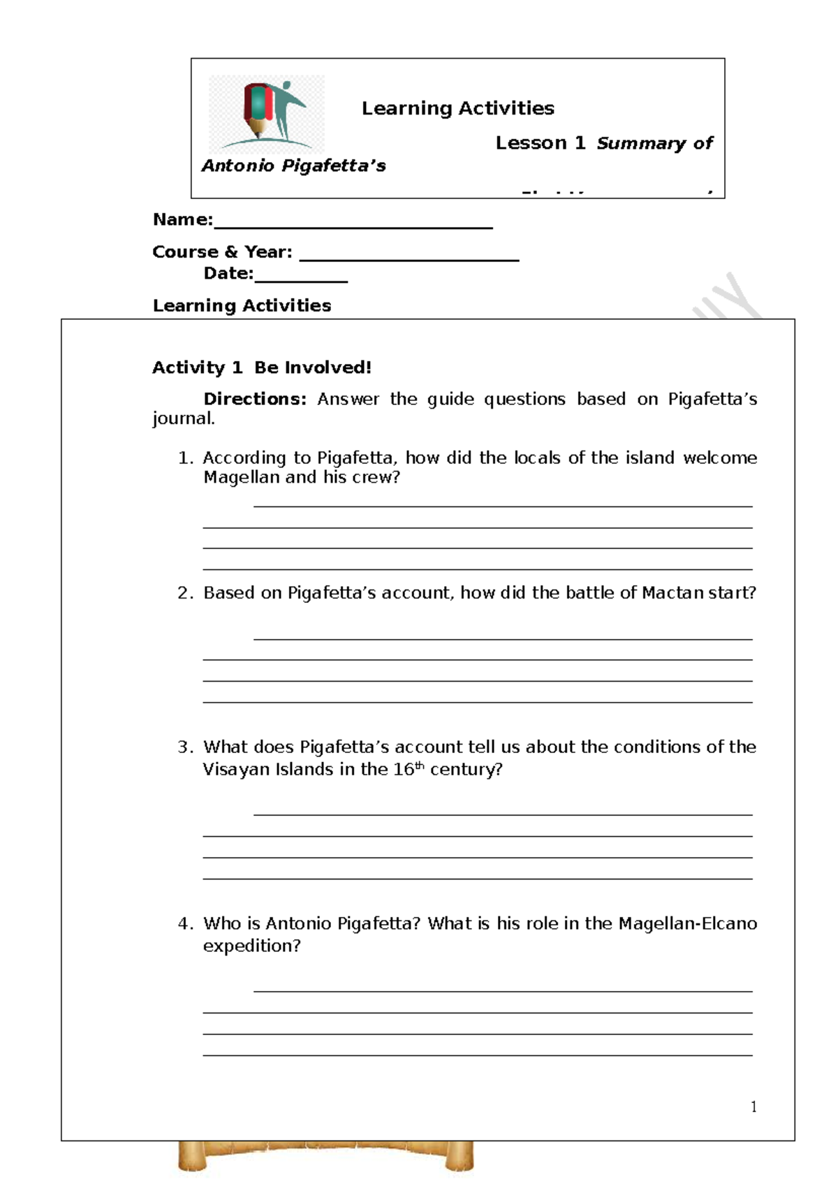 UNIT 3-Learning Activities - Name ...