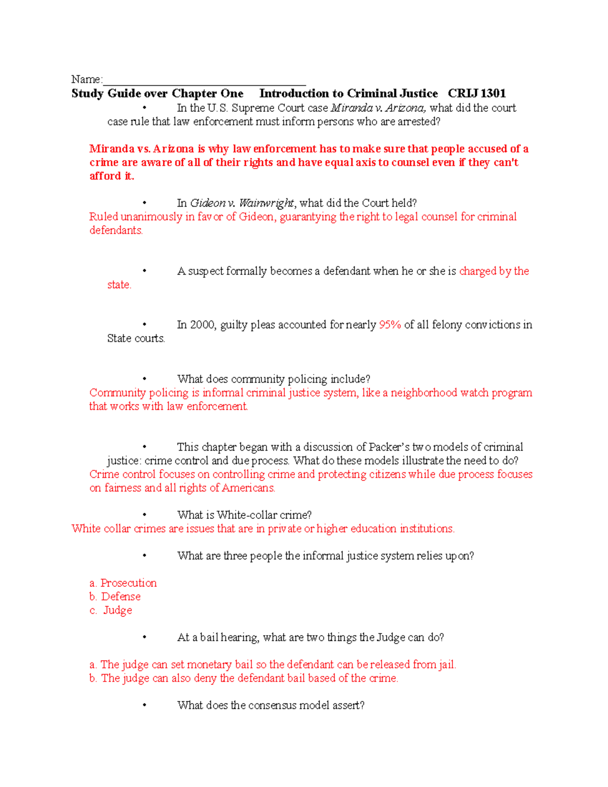 Chapter 1 Study Guide - Name:__________________________________ Study ...