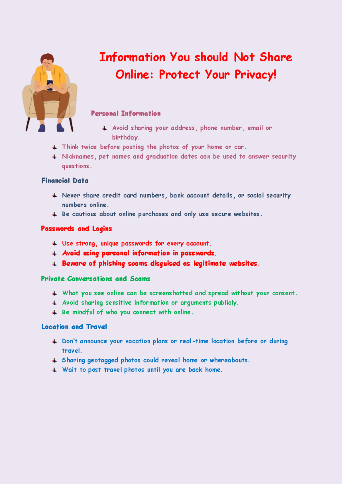 Information You should Not Share Online - Information You should Not ...