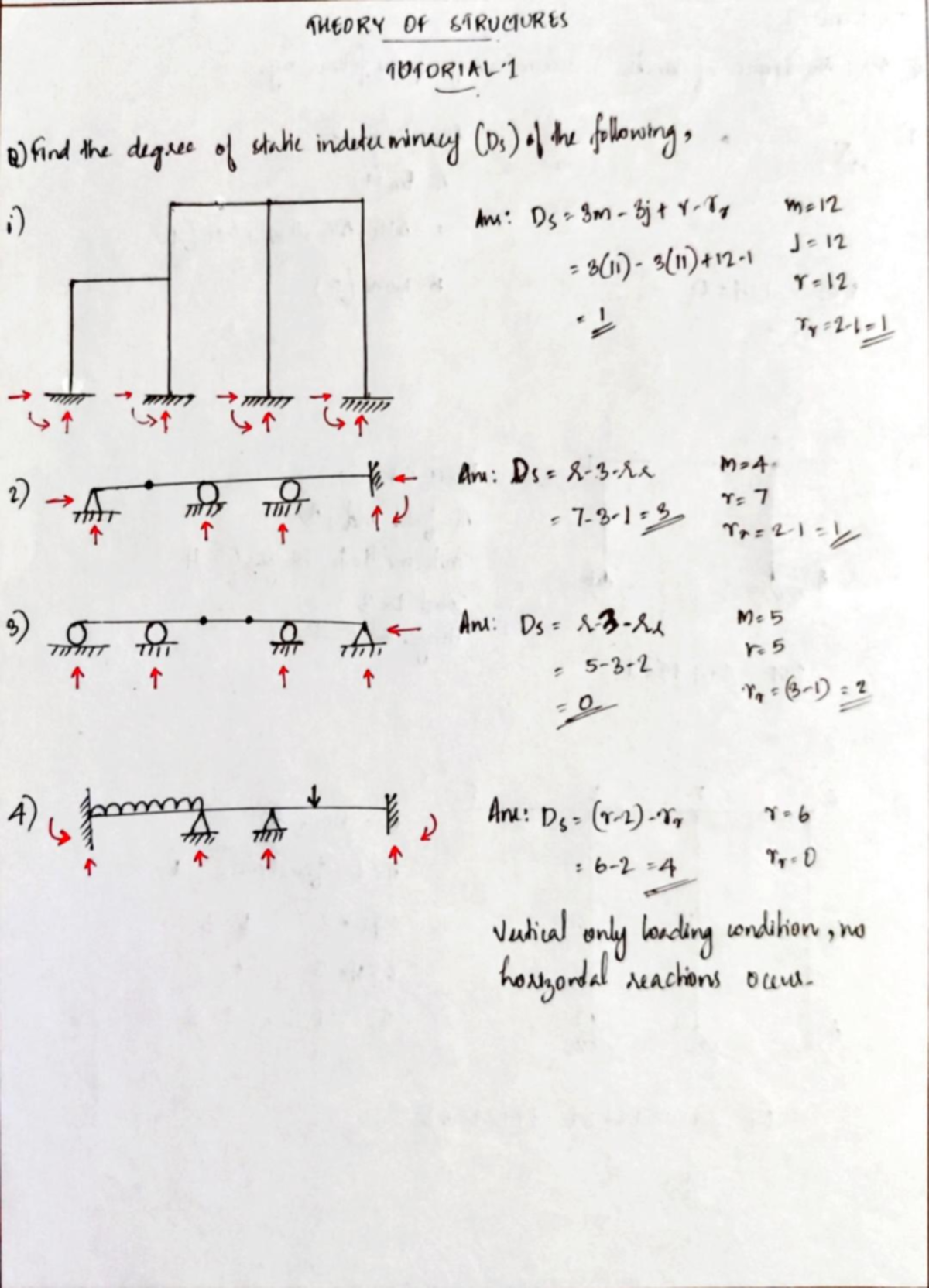 Tutorial 10 - Problems on structures - Theory of Structures II - Studocu